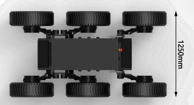 6x6 Differential Wheeled Robot Chassis Ip67 500kg Max Load